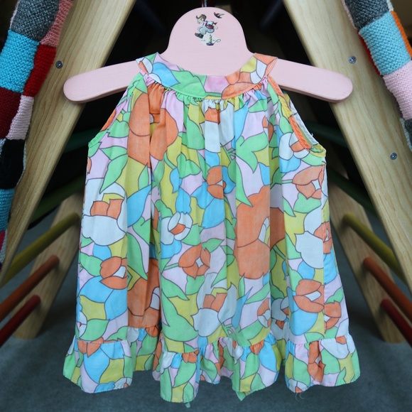 Fawn togs | Dresses | Vintage Kids Pastel Floral Stained Glass ...